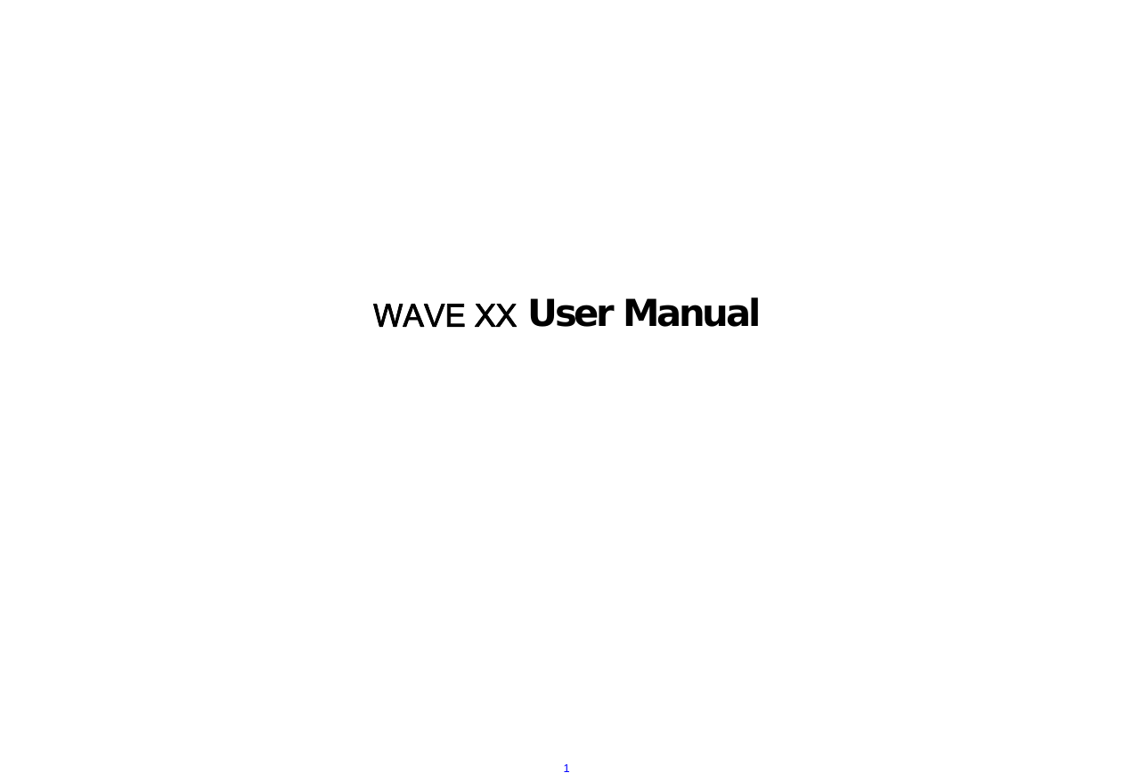 XOX Technology XOX-WAVEXX Mobile Phone User Manual