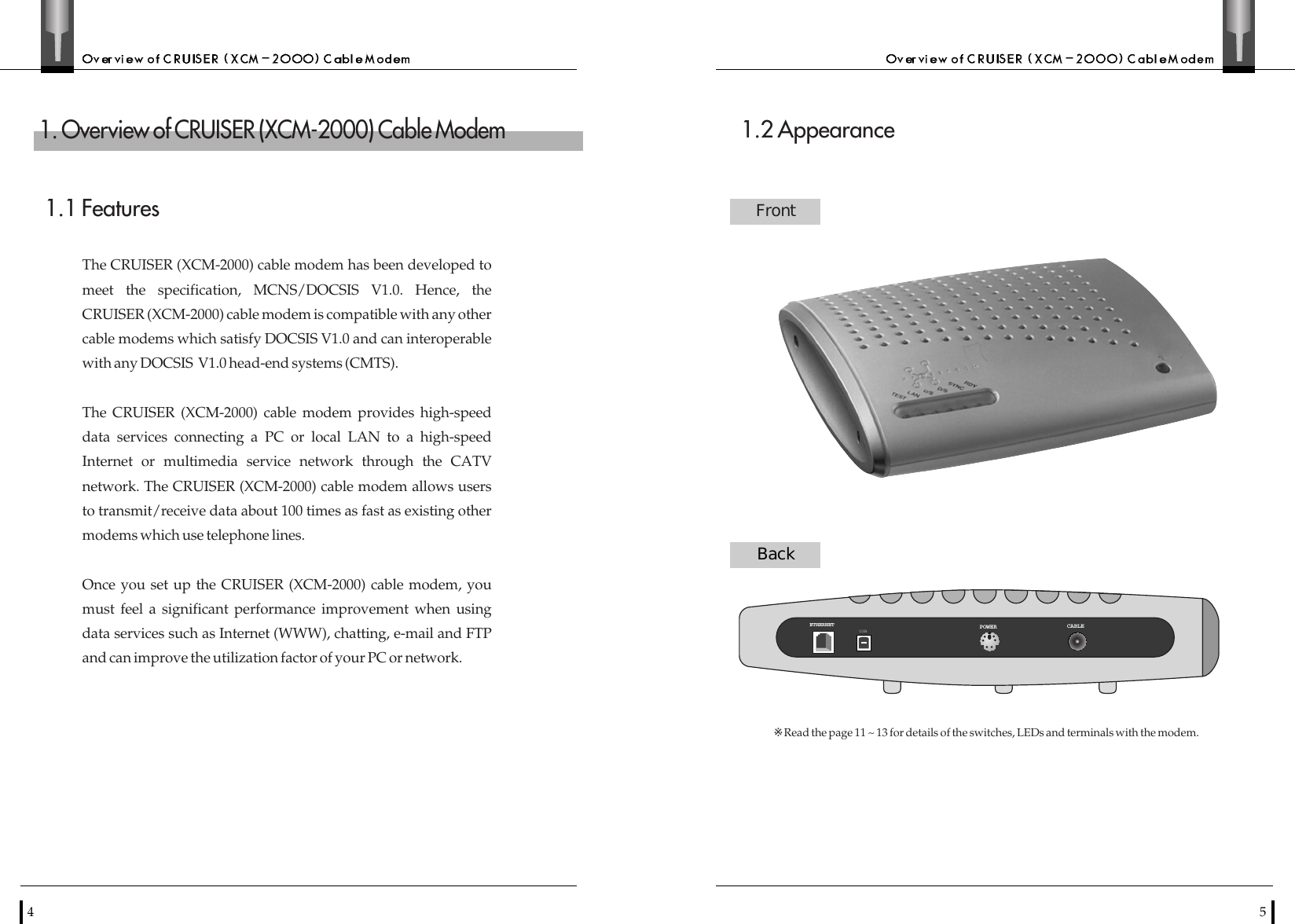 XROSSTECH XCM-2000 Cable Modem User Manual users manual