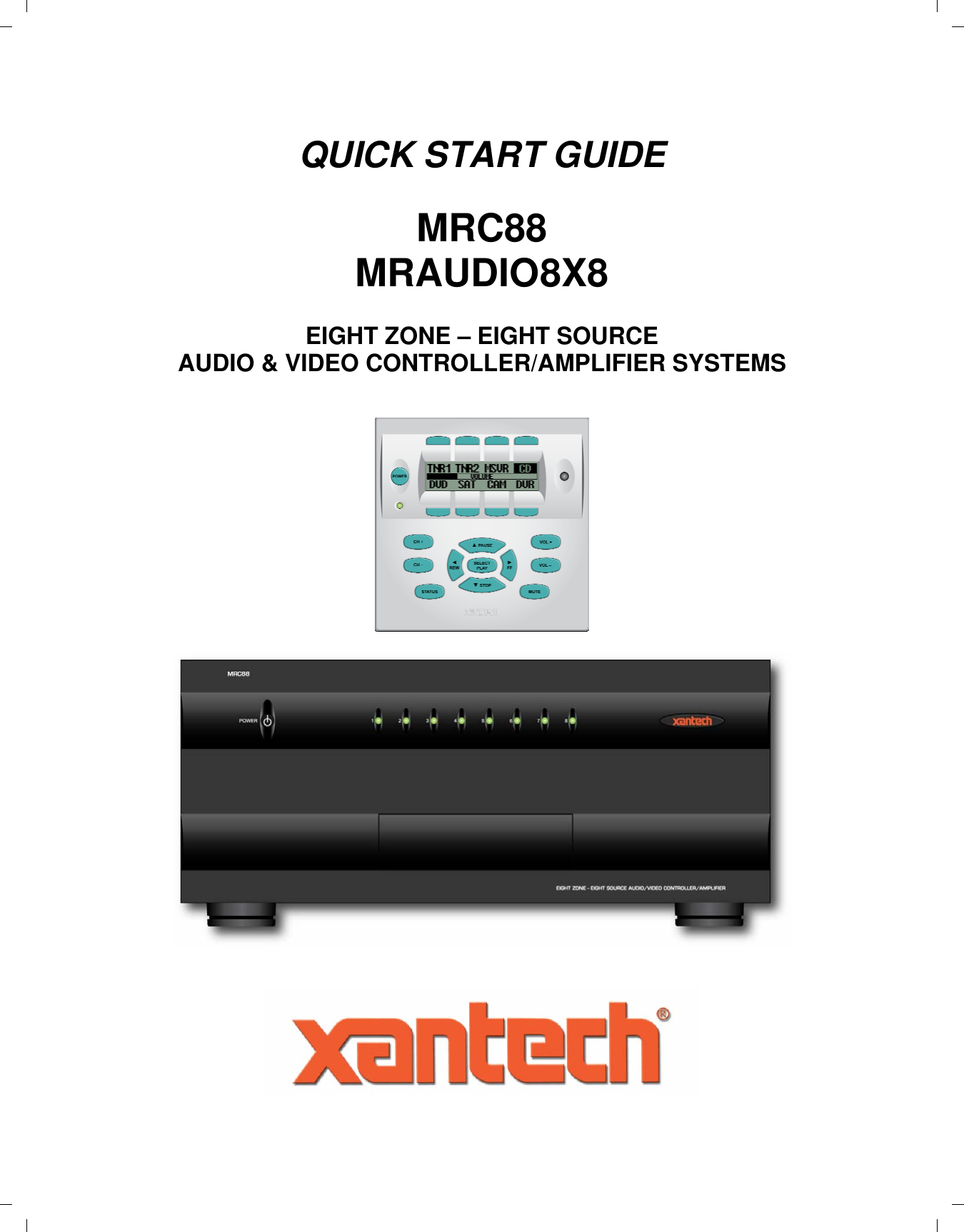 Xantech Stereo Amplifier Mraudio8X8 Users Manual 08905142A