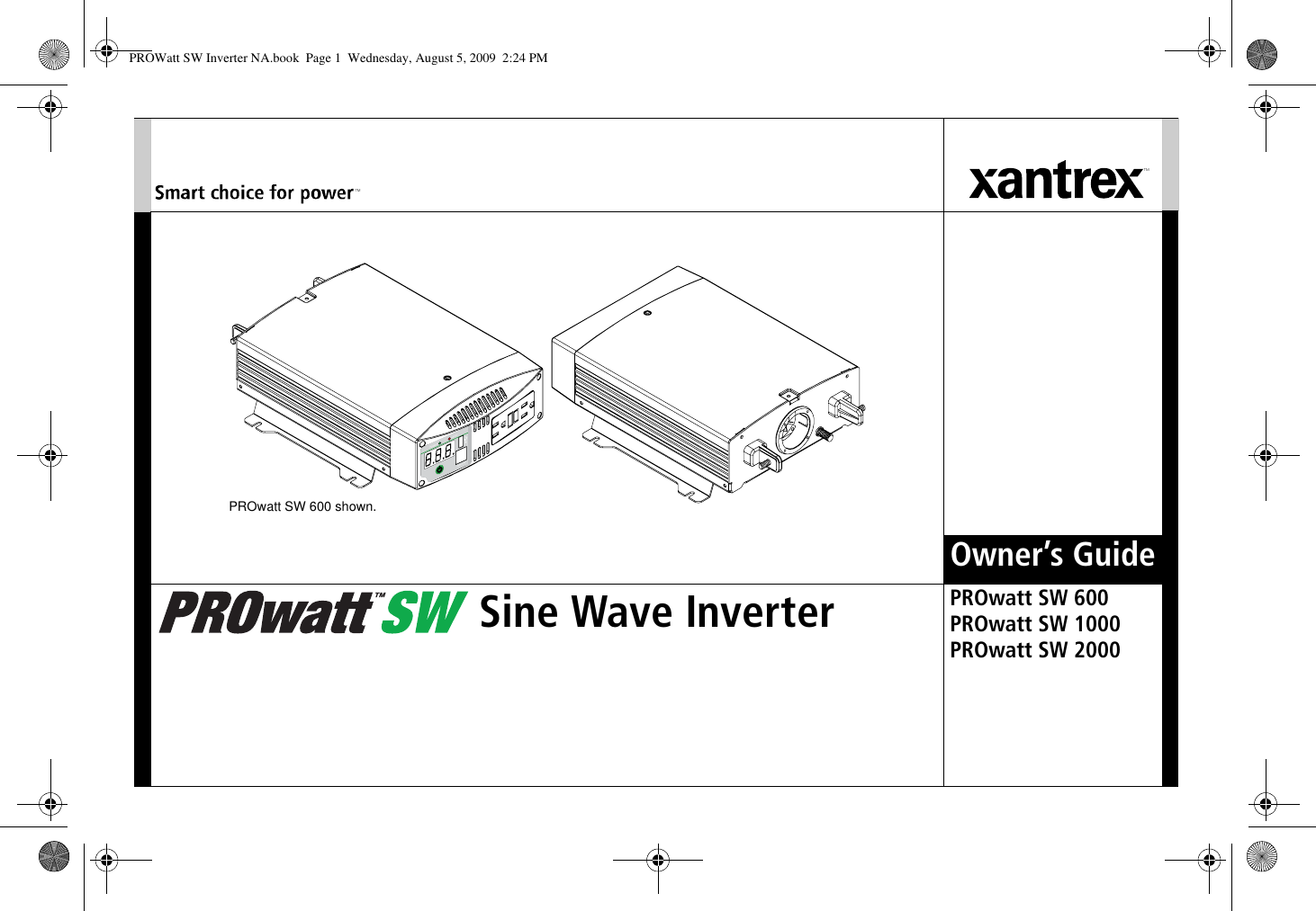 Xantrex Prowatt Sw 1000 Users Manual Inverter NA Xantrex Prowatt Sw 1000 Users Manual Inverter NA