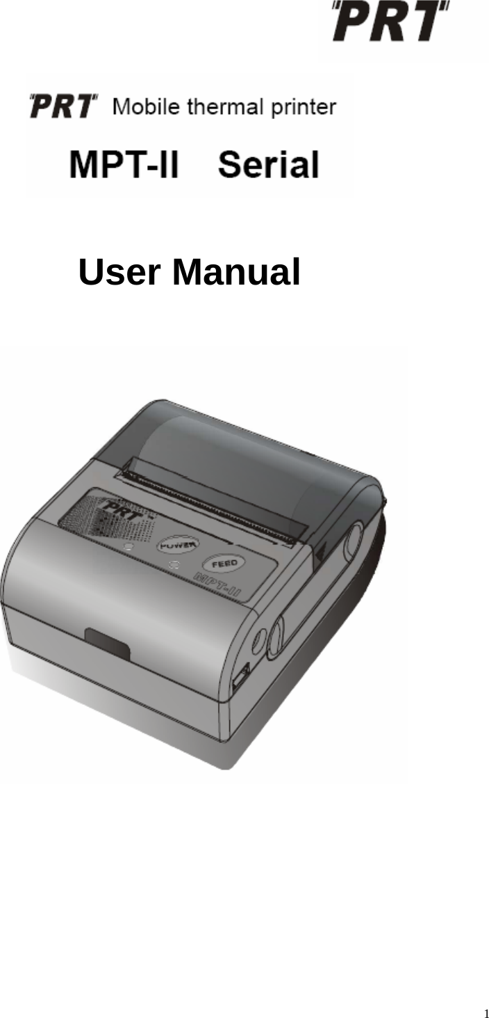 Xiamen PRT Technology MPT-II mobile thermal printer User Manual
