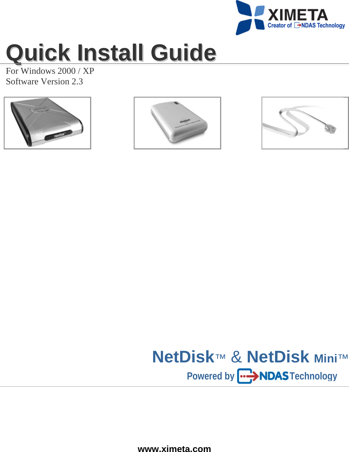Ximeta Technology NOW-WL NetDisk Wireless Office User Manual QIG