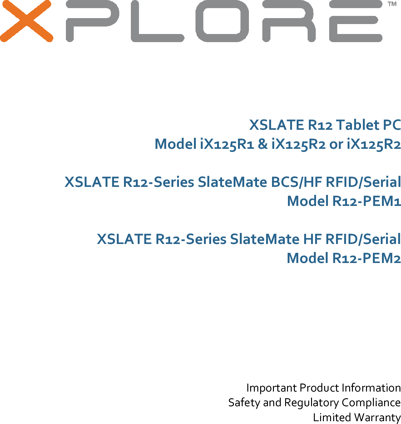 Xplore Technologies EM75U Single Modular User Manual