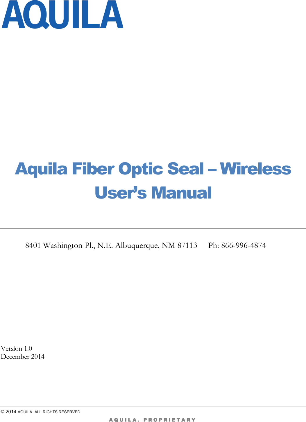 YAMASATO FUJIWARA HIGA and ASSOCIATES ATG-1000 Aquila Fiber Optic Seal ...