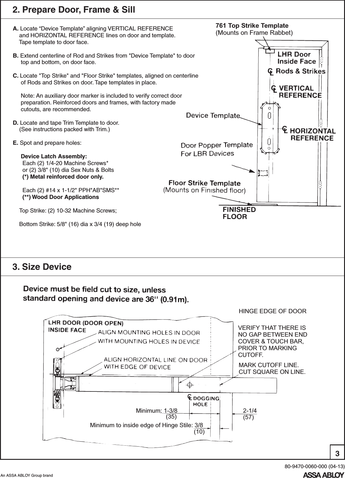 Yale 7160(F) Series Concealed Vertical Rod Exit Devices Installation ...