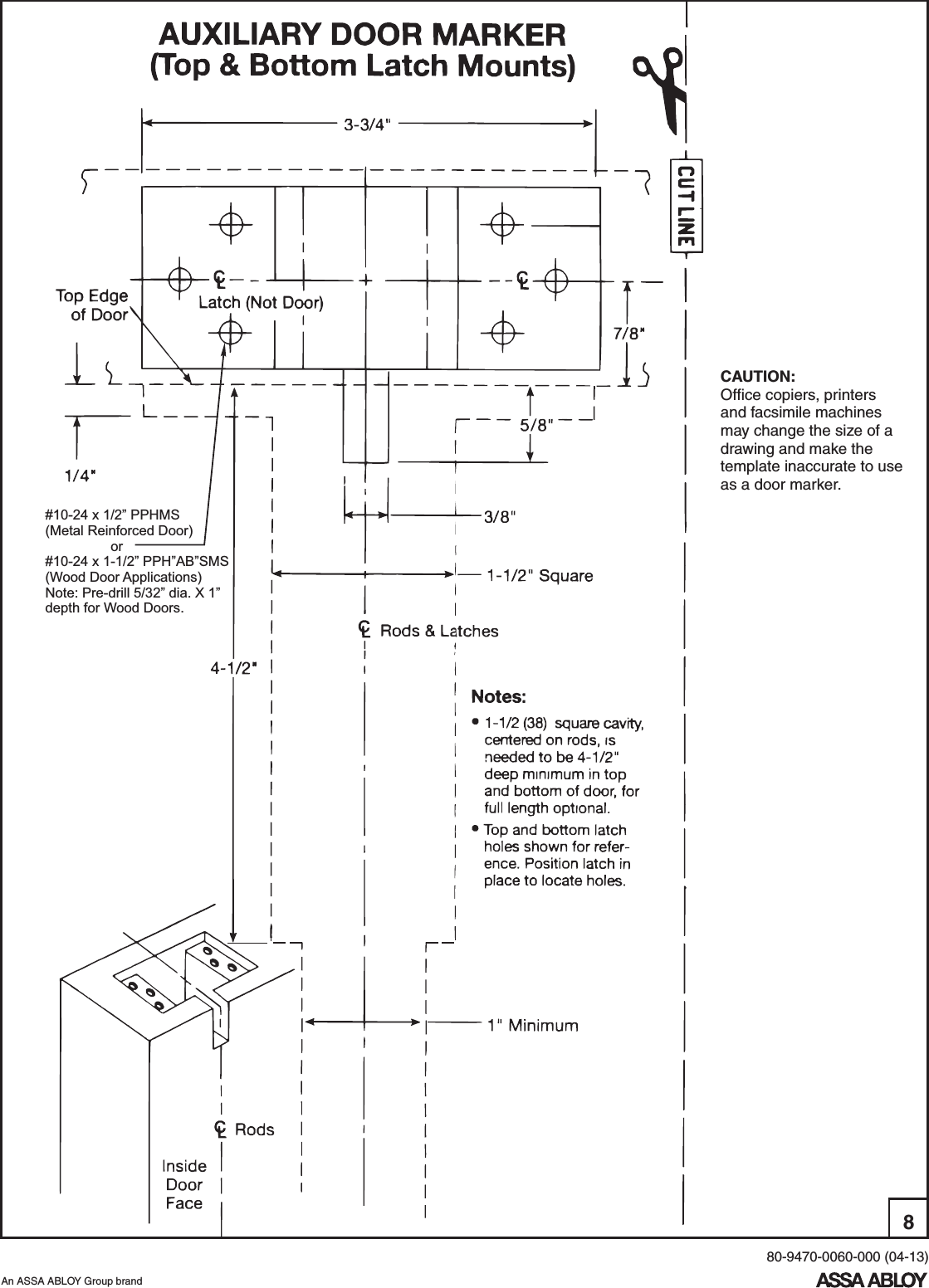 Yale 7160(F) Series Concealed Vertical Rod Exit Devices Installation ...