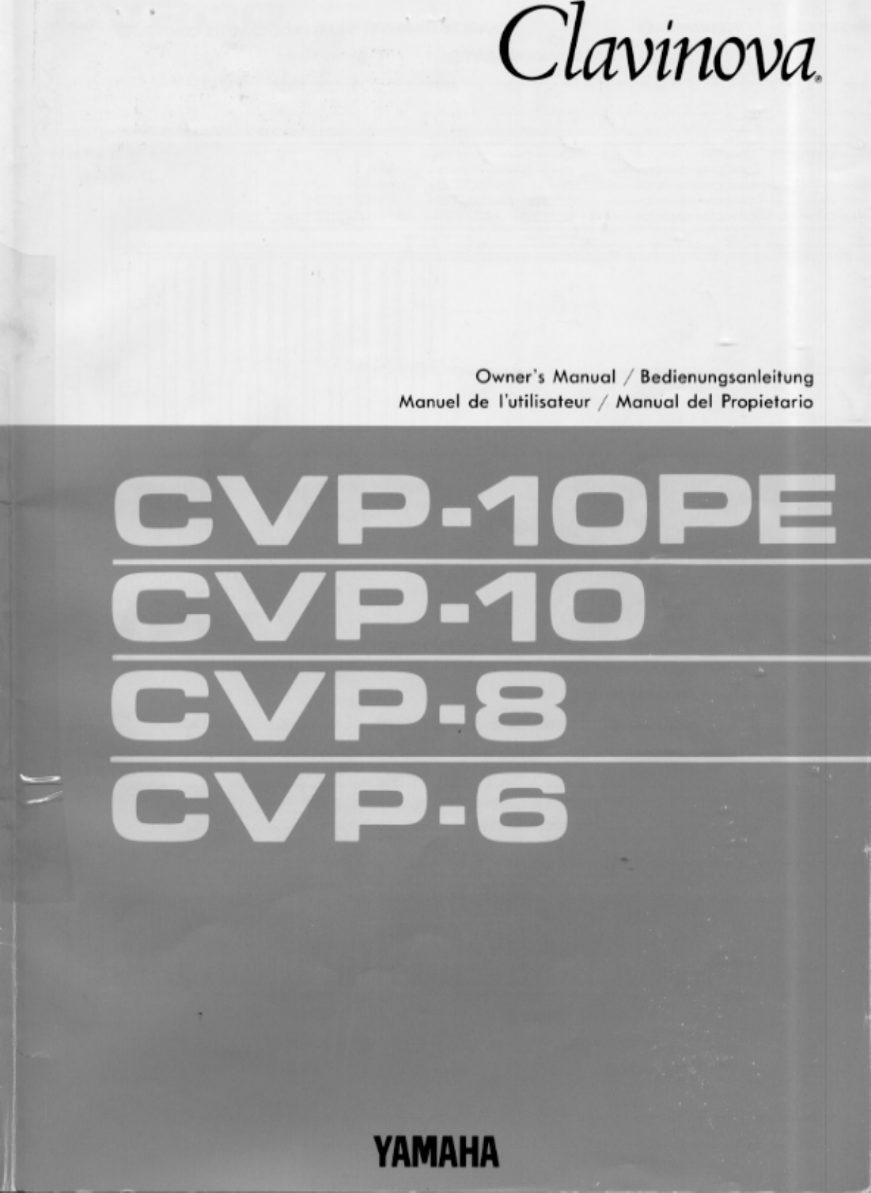 Yamaha Cvp 10 Owners Manual