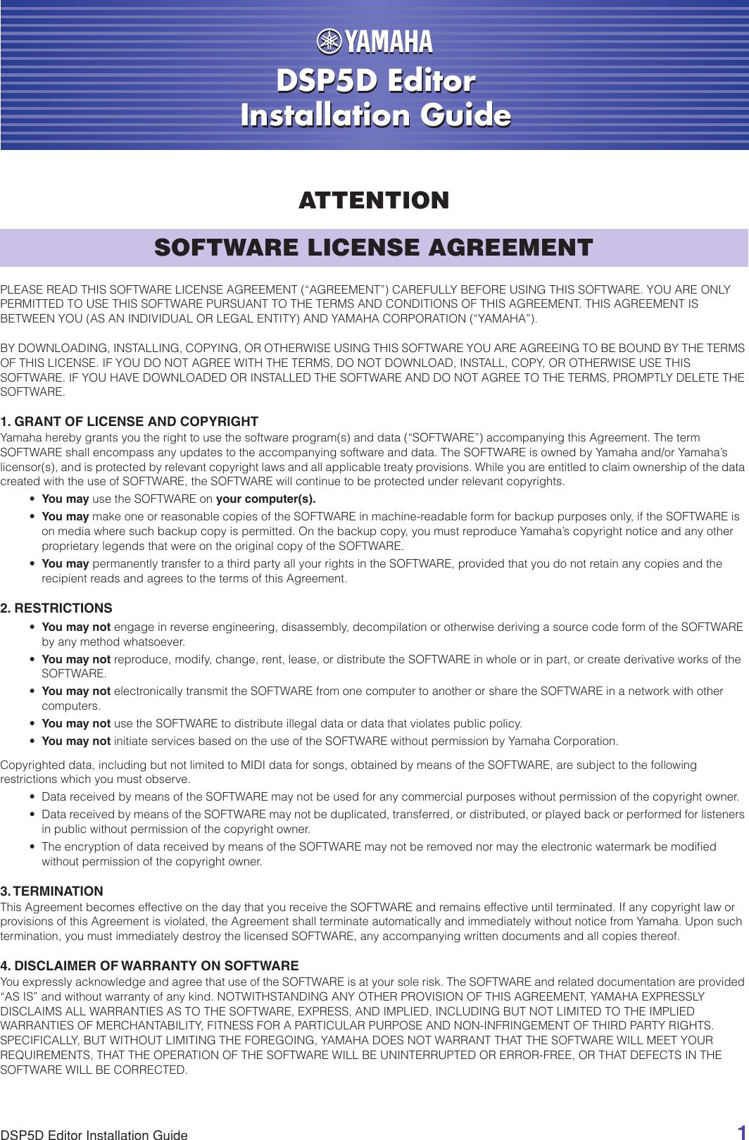 Yamaha Dsp5D Editor Installation Guide