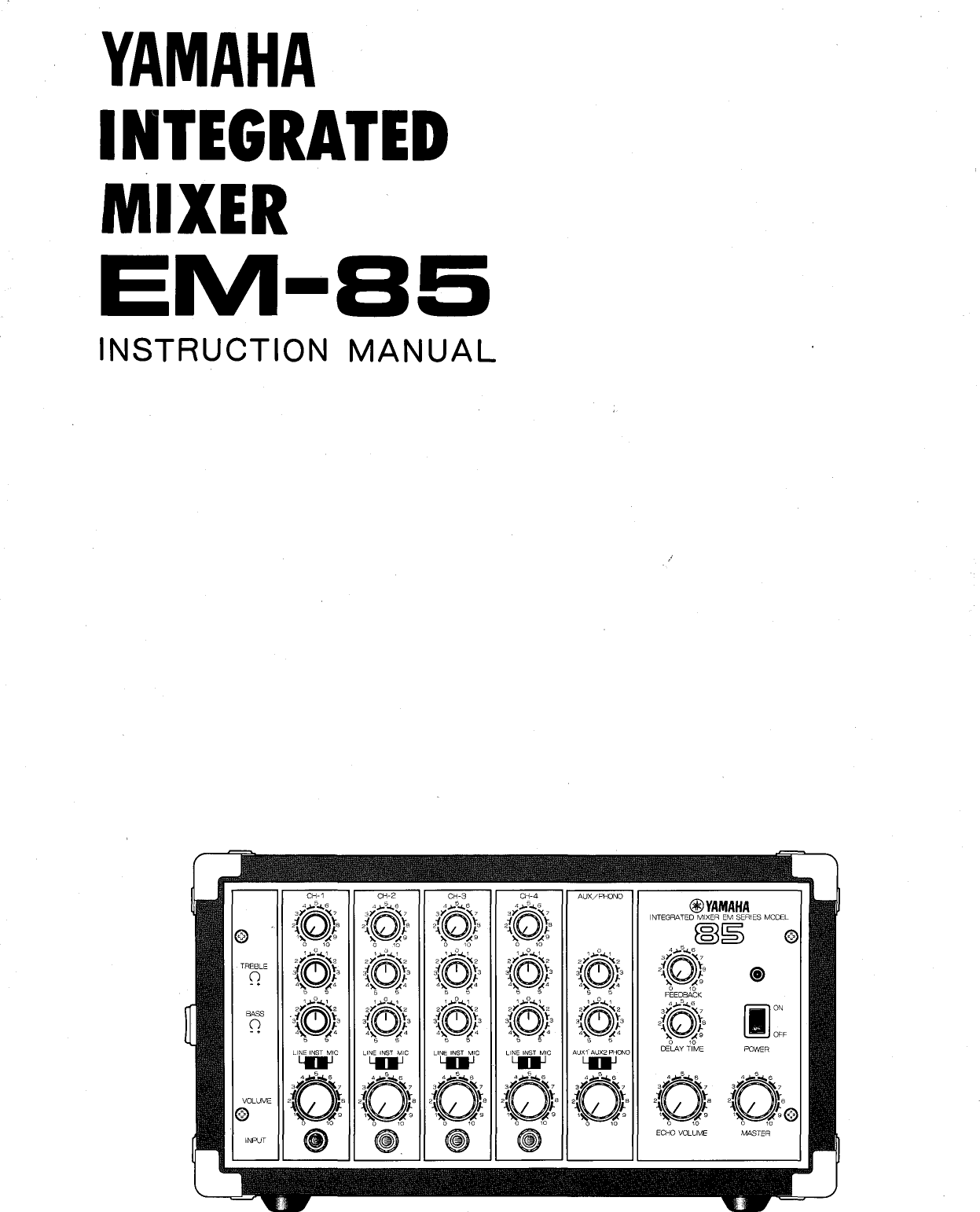 Yamaha EM 85 Owner's Manual (Image) EM85 En Om