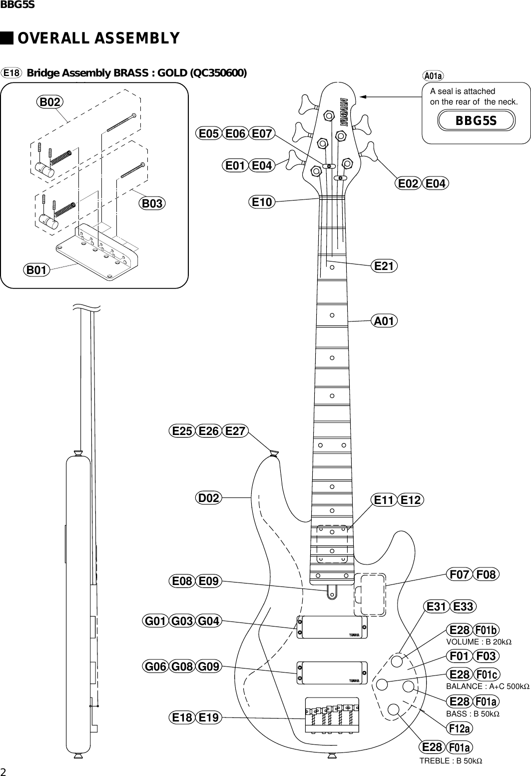 Yamaha Guitar Bbg5S Users Manual ELECTRIC BASS
