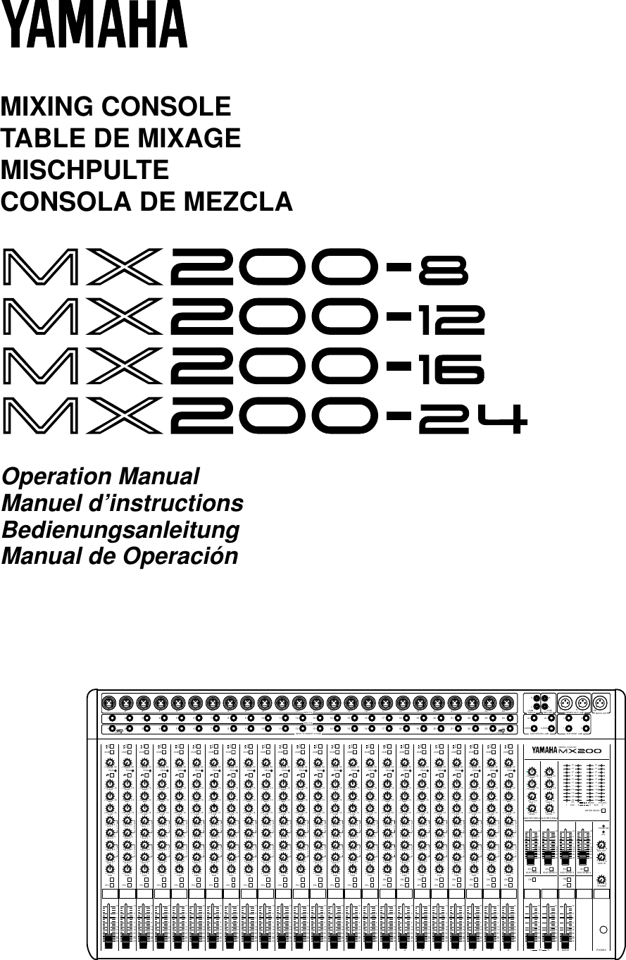 Yamaha MX200_M MX200 8/MX200 12/MX200 16/MX200 24 Owner's Manual MX200E