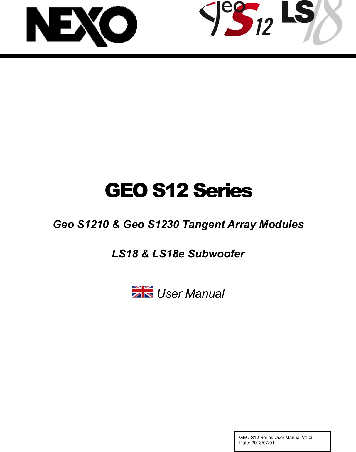 Yamaha Nexo Geo S12 Series And Ls18 User Users Manual v105