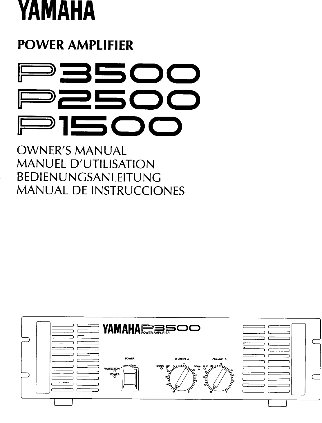 Yamaha P3500 P2500 P1500 Owner's Manual (Image) P3500E