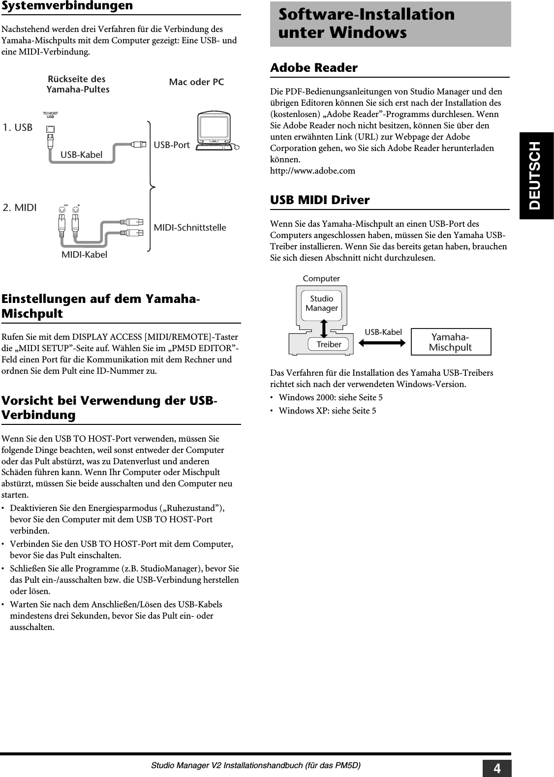 Yamaha PM5D/PM5D RH Studio Manager Installation Guide PM5DG2