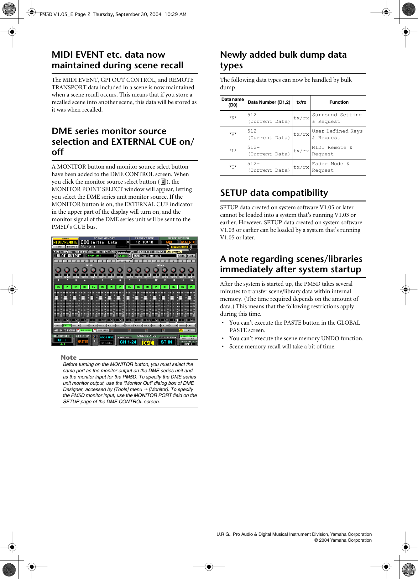 Yamaha Pm5D Rh V1 05 Supplementary Manual