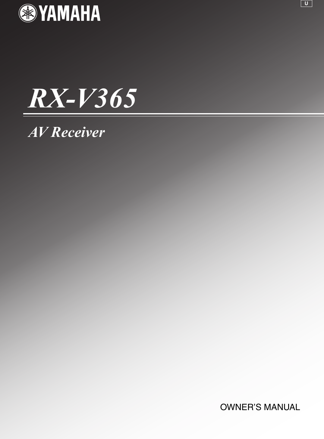Yamaha RX V365 Owners Manual