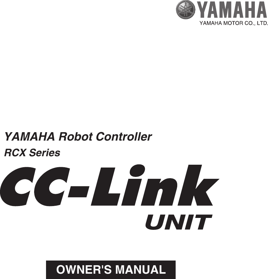 Yamaha Robotics Rcx Series Users Manual CC Link Unit O/M English
