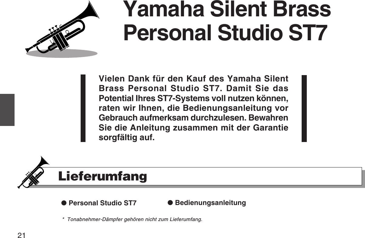Yamaha Personal Studio™ ST7 Owner's Manual 2341470 German