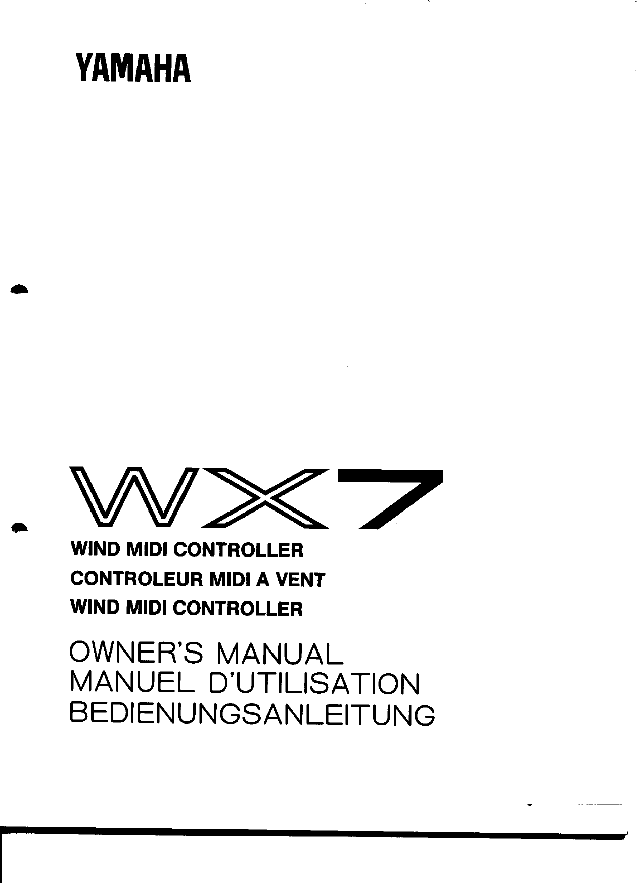 Yamaha WX7 Owner's Manual (Image) WX7E