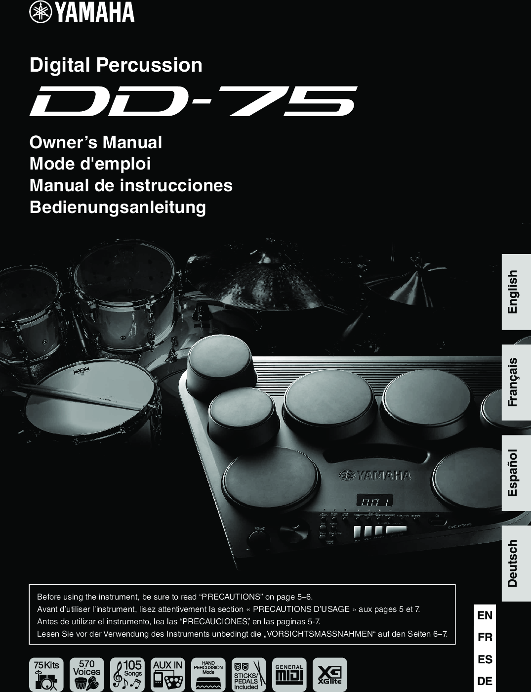 Yamaha DD 75 Owner’s Manual Owner's Dd75 De Om D0