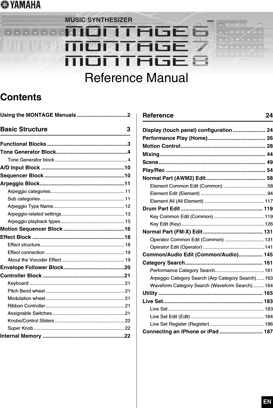 Yamaha MONTAGE Reference Manual MONTAGE6/7/8 En Rm A0