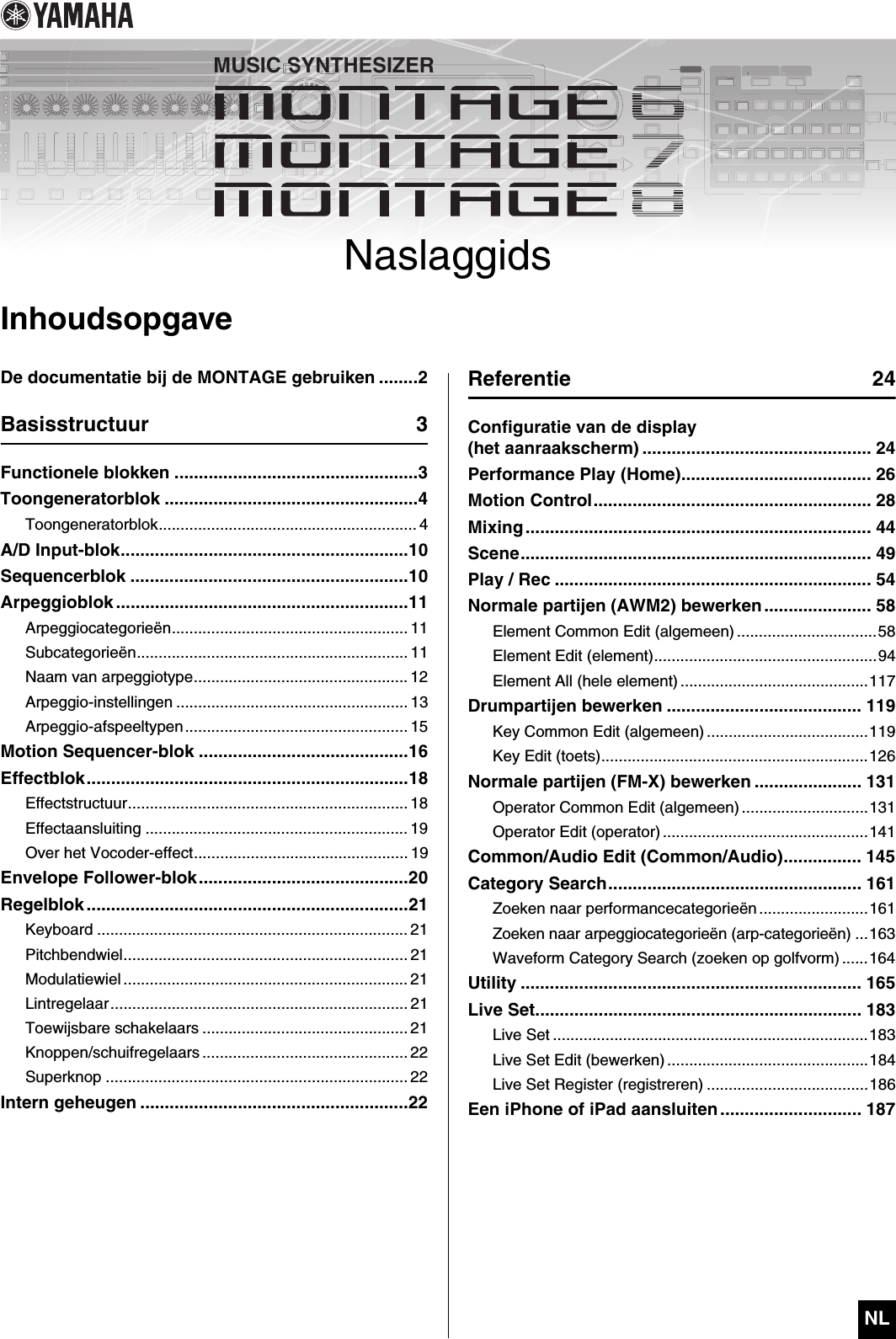 Yamaha MONTAGE Reference Manual MONTAGE6/7/8 Nl Rm A0