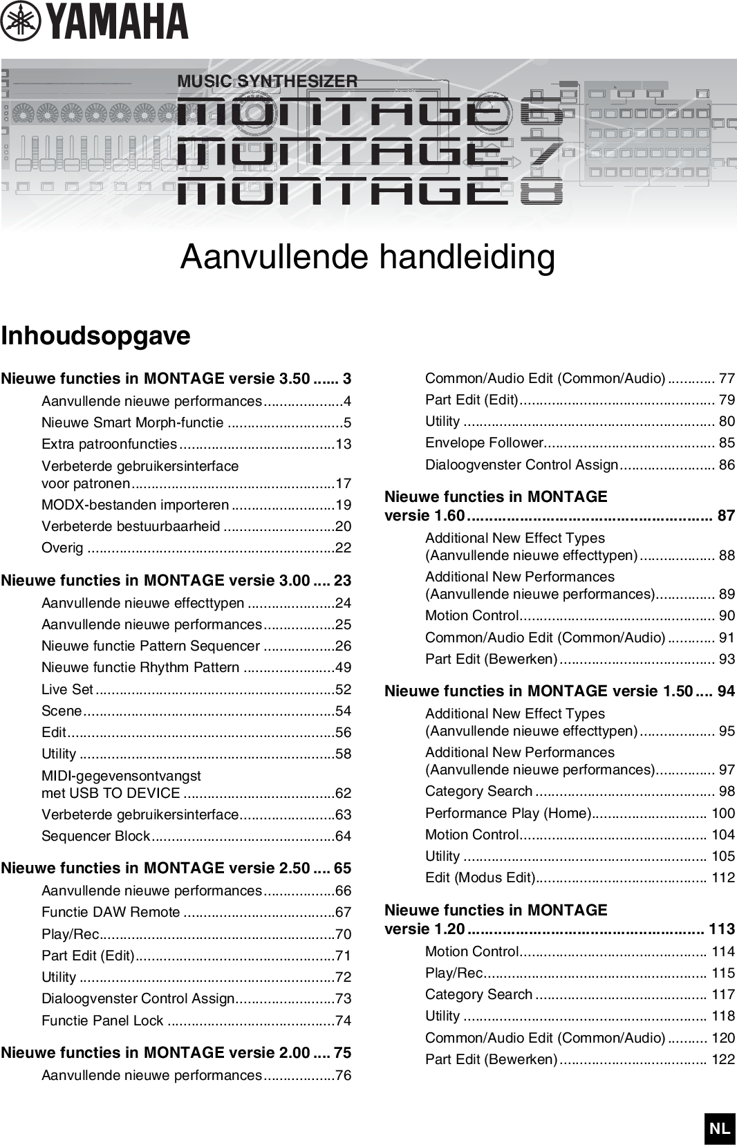 Yamaha MONTAGE Supplementary Manual 6/7/8 Nl Sm H0