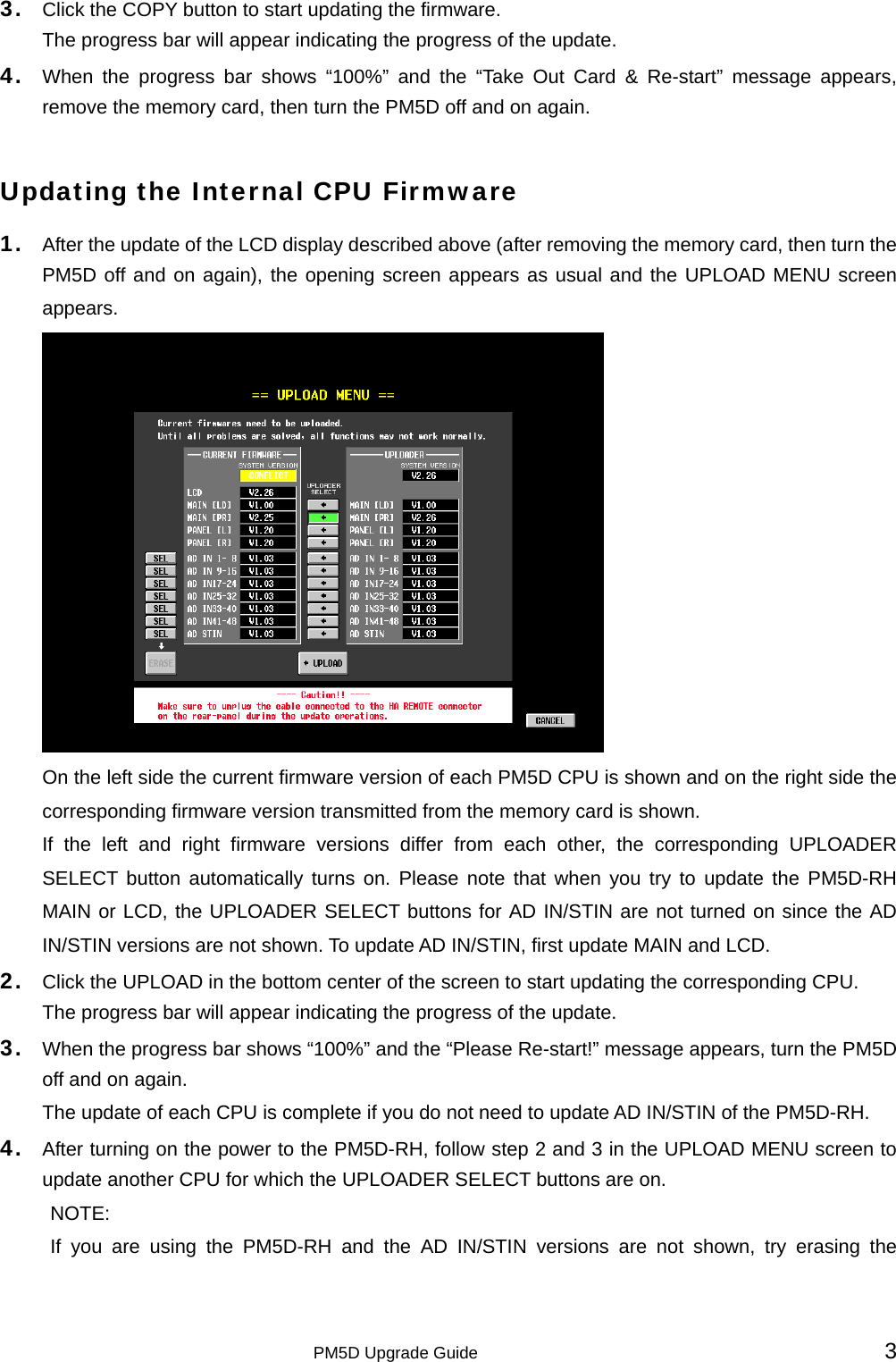 Yamaha PM5D Upgrade Guide PM5DV2 Firmware Frm En
