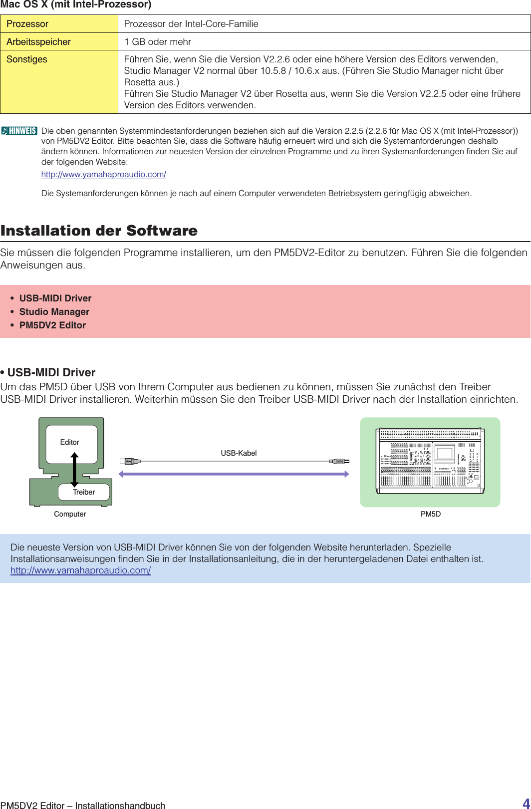 Yamaha PM5DV2 Editor Installation Guide PM5D/PM5D RH V2 Pm5dv2editor De Ig B0