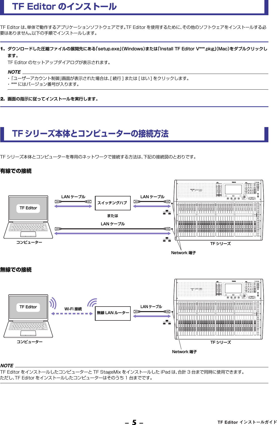 Yamaha TF Editor インストールガイド Tfeditor Ig Ja B0