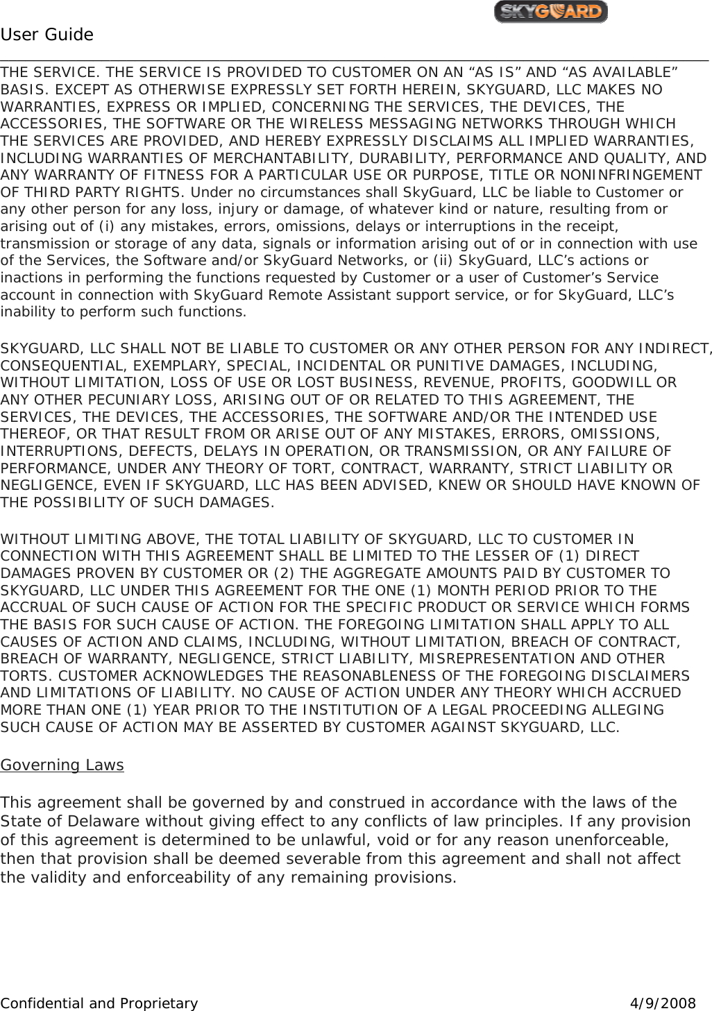 Yield Technology Co SKYGUARD GVT-1000 User Manual