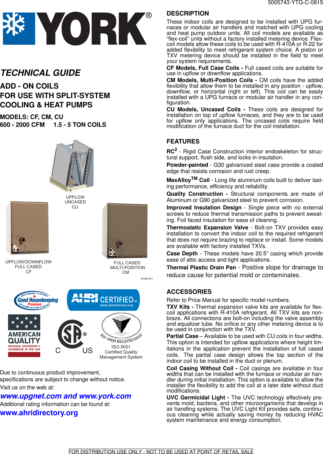 York Cf Technical Guide 5005743 YTG C 0815