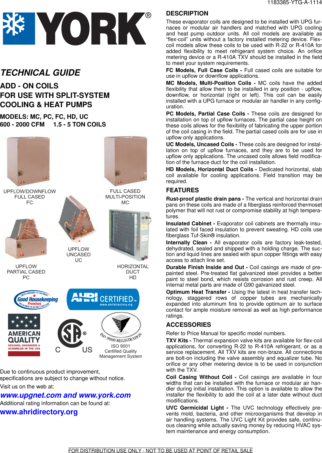 York Hd Technical Guide 1183385 YTG A 1014