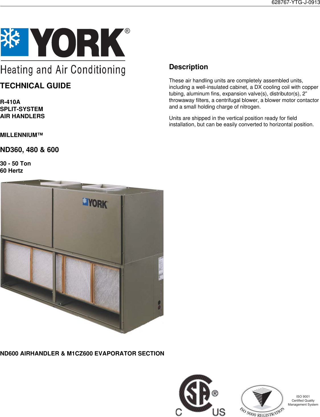 York Nd Millennium Technical Guide 628767 YTG J 0913