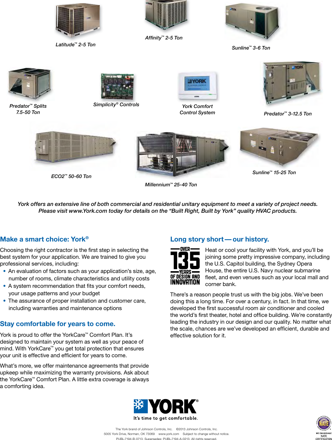 York Xp Predator R410A Brochure 3 5 Ton Ultra High Efficiency Gas ...