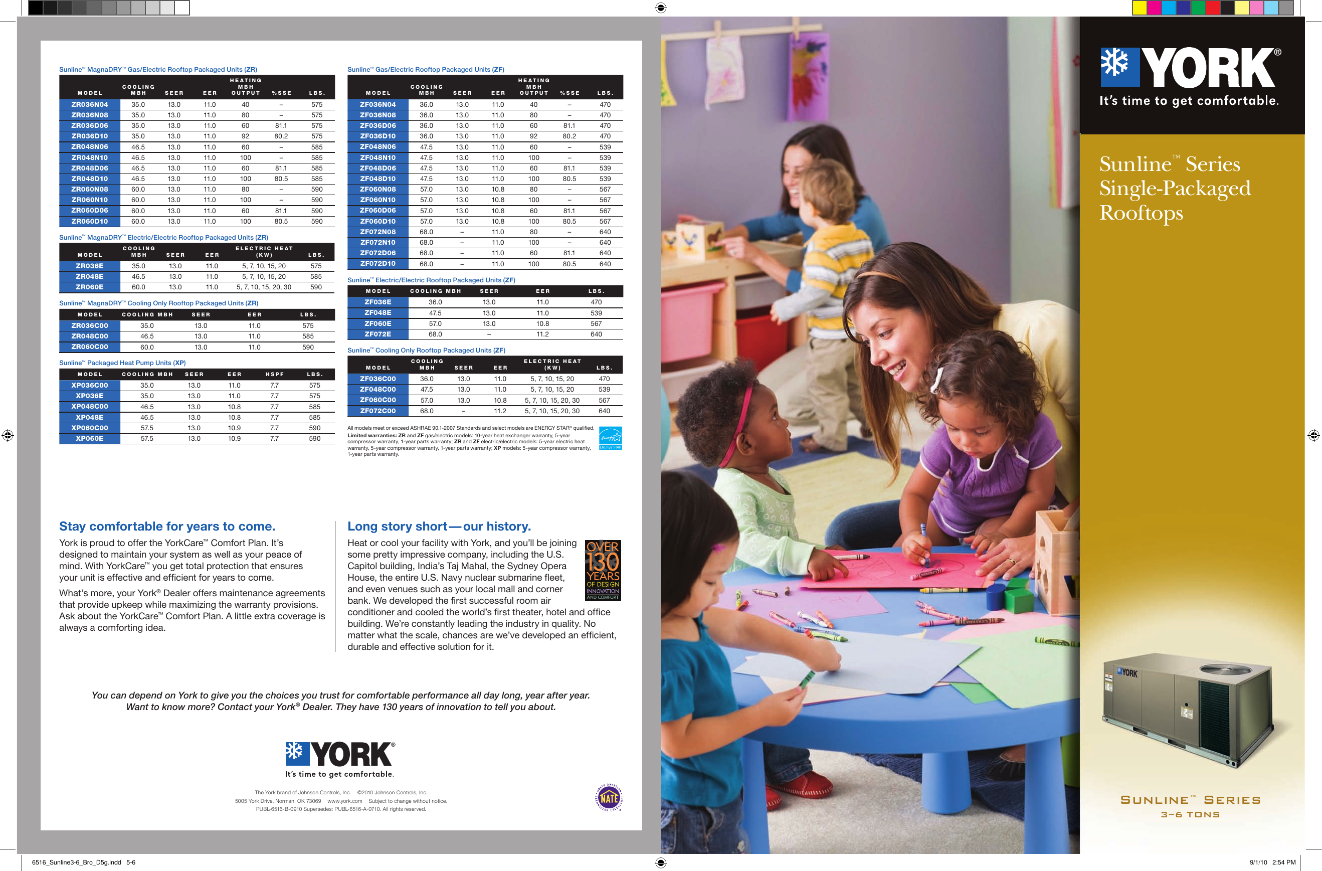 York Xp Sunline R410A 13 Seer Brochure Commercial