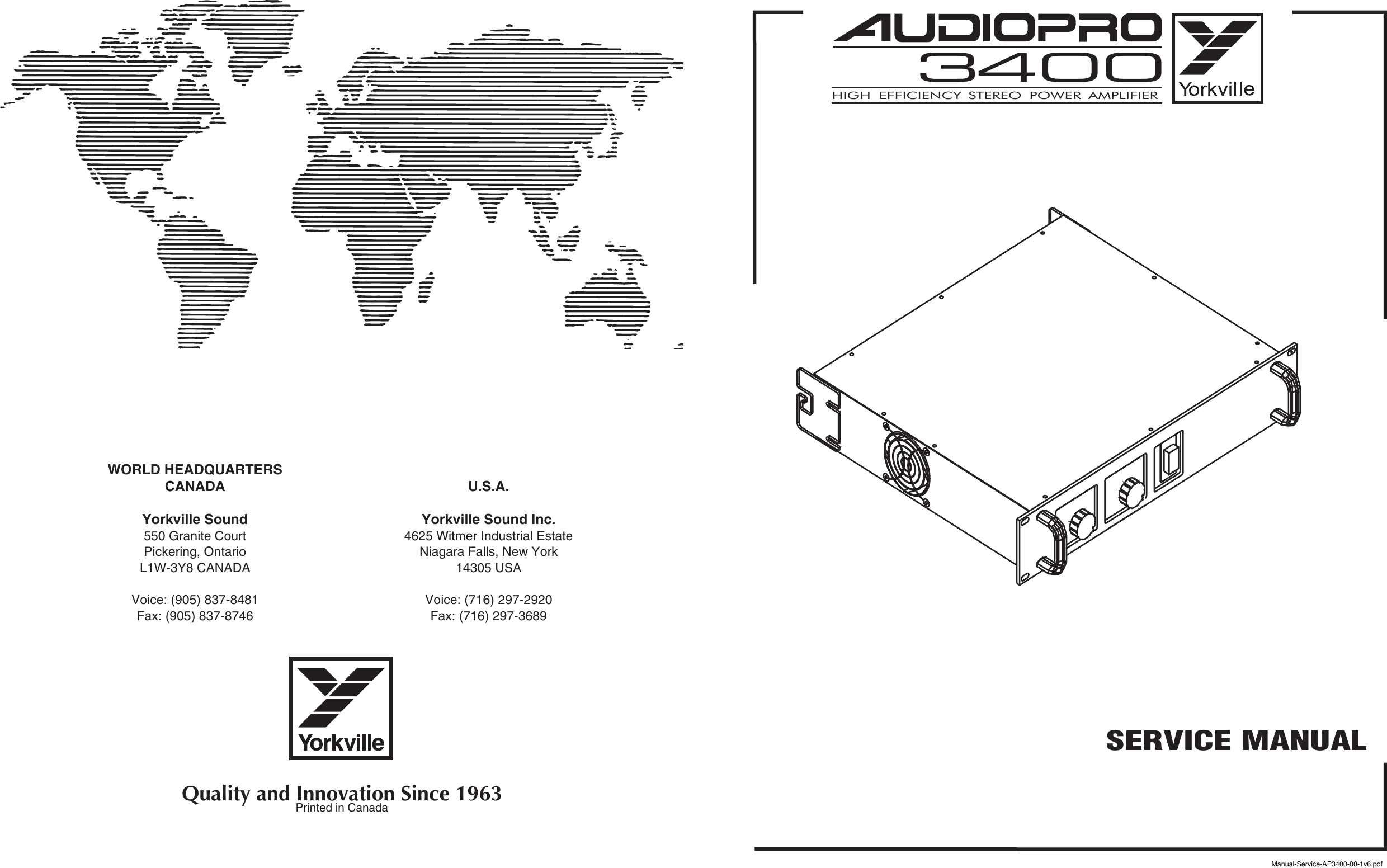 Yorkville 3400 Users Manual