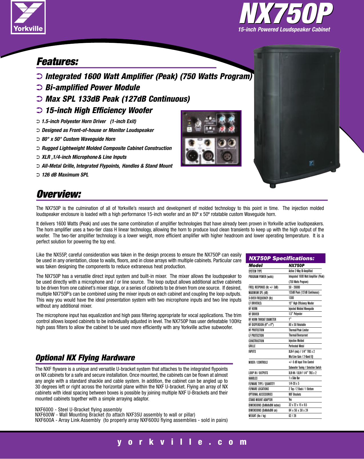 Yorkville Car Amplifier Nx750P Users Manual