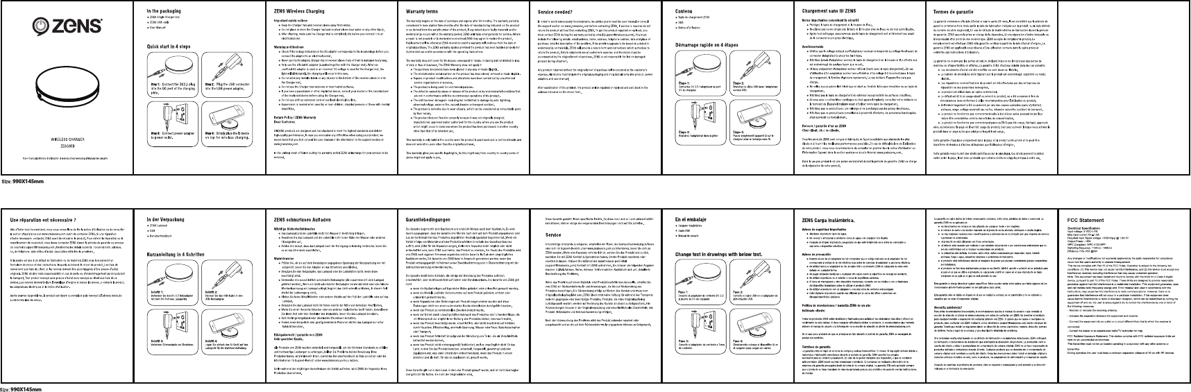 Zens ZESC05B Wireless Charger User Manual FA1A