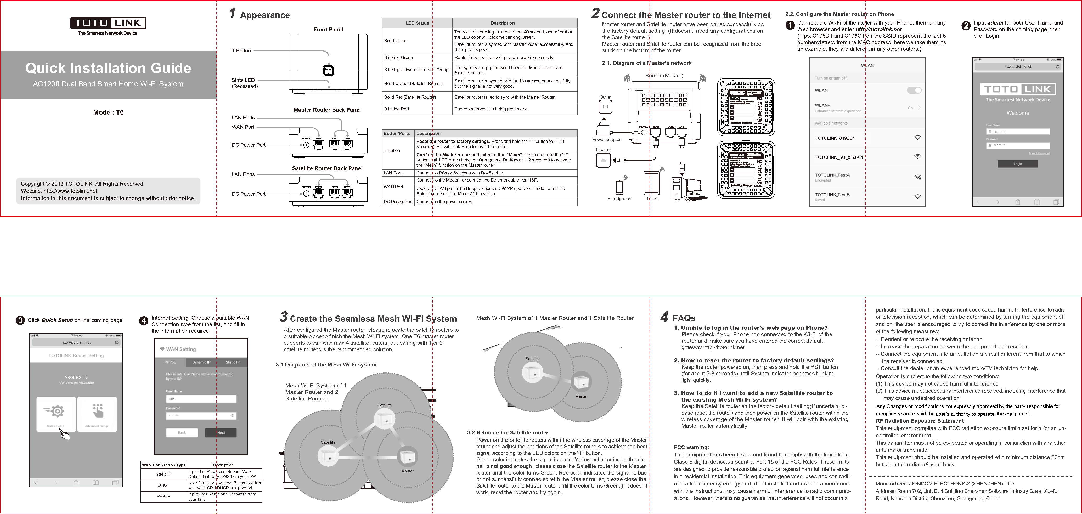 ZIONCOM ELECTRONICS IP04338 AC1200 Dual Band Smart Home Wi-Fi System ...