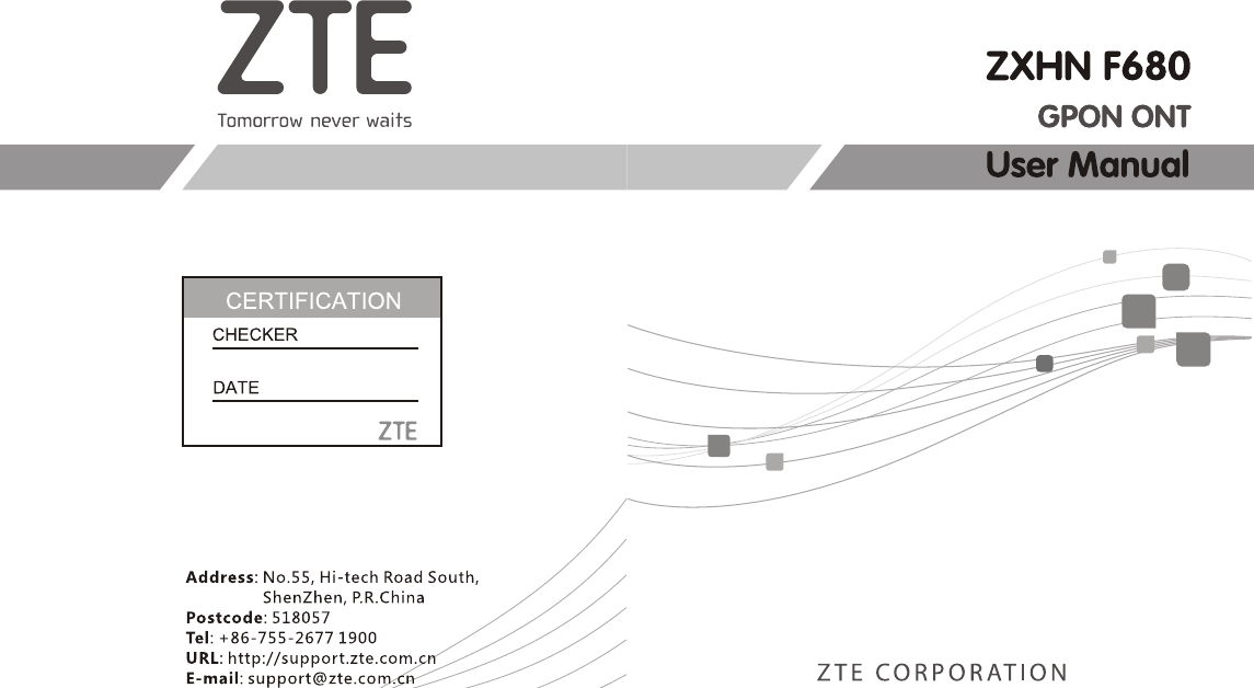 ZTE ZXHNF680 GPON ONT User Manual