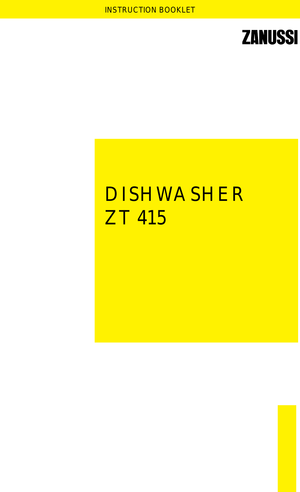 Zanussi Zt 415 Instruction Booklet