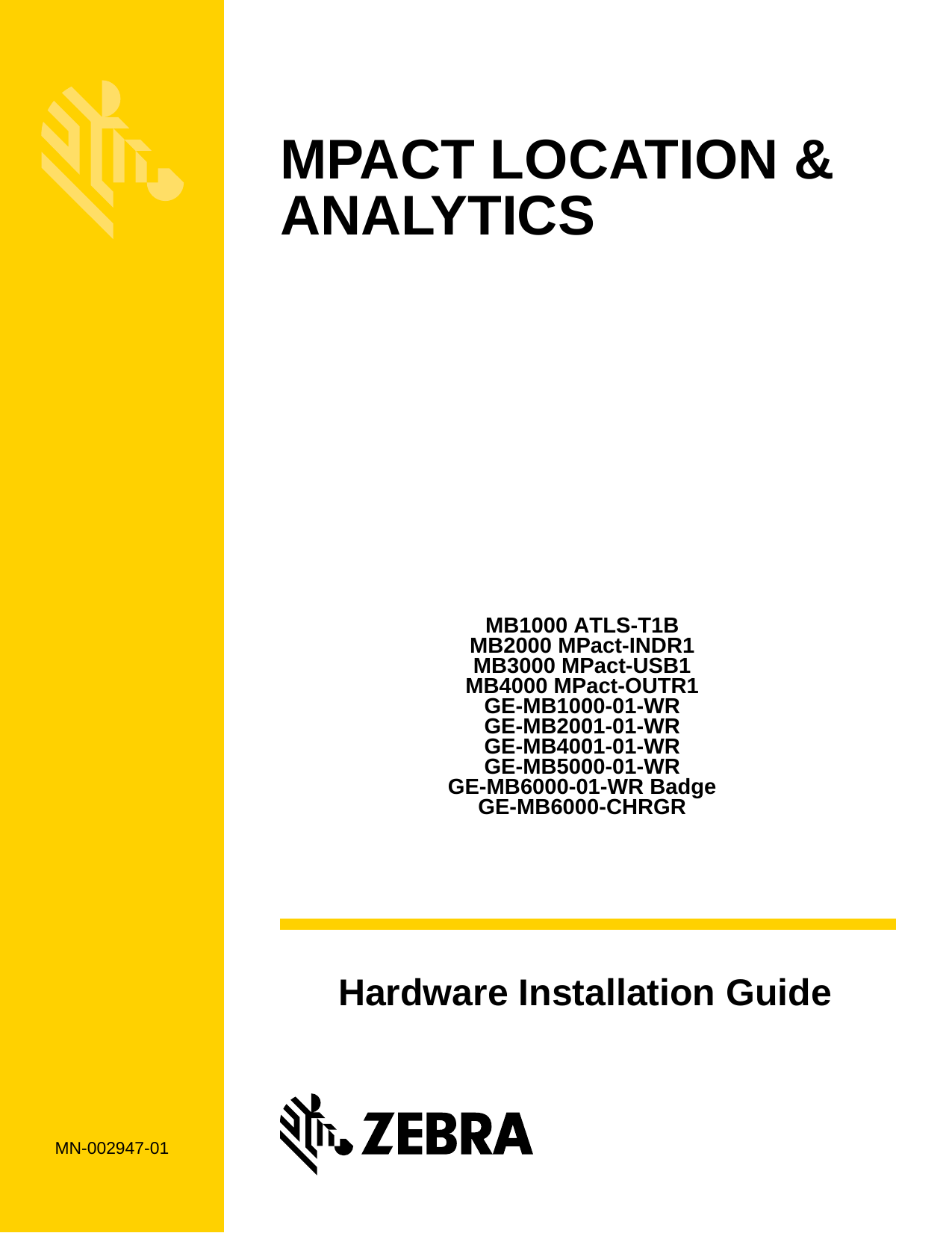 Zebra Technologies MPACTHUBFXD Hub User Manual
