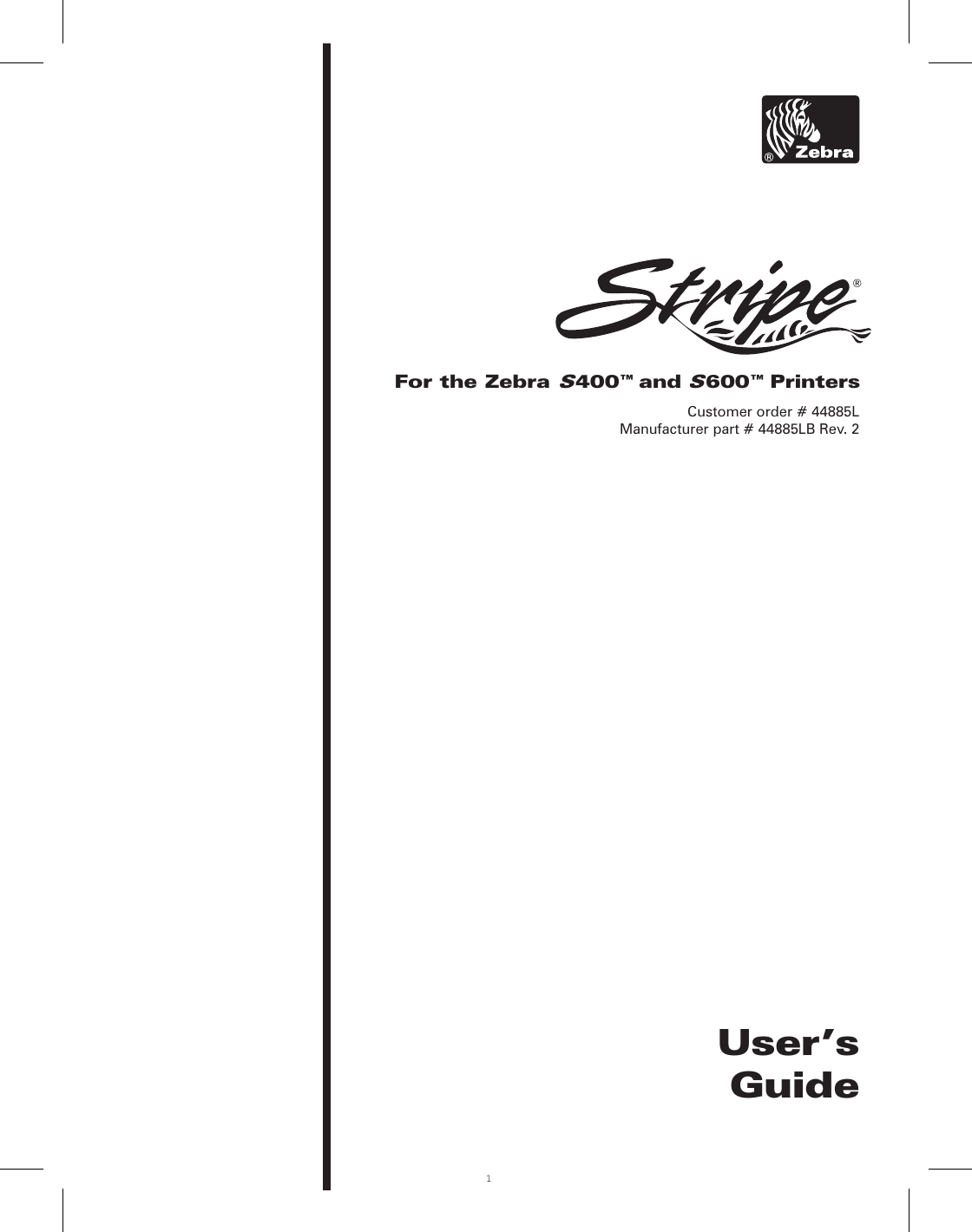 Zebra 400 Users Manual