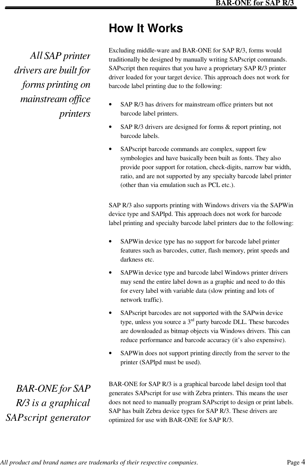 Zebra Sap R 3 Users Manual BAR ONE For SAP_rf