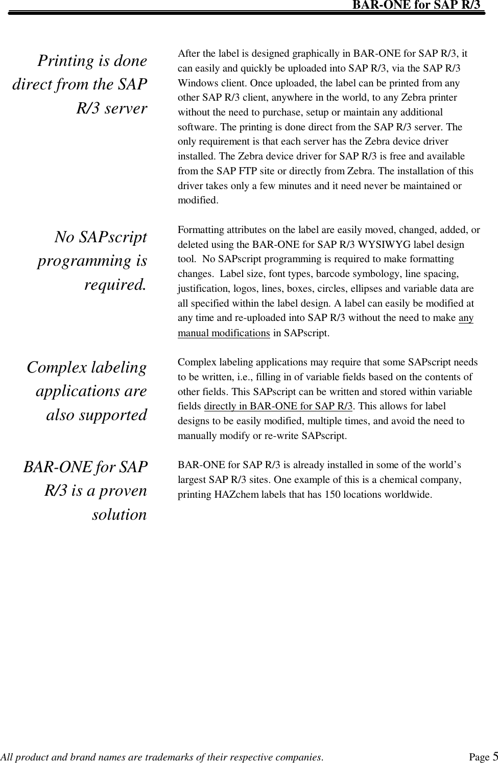 Zebra Sap R 3 Users Manual BAR ONE For SAP_rf