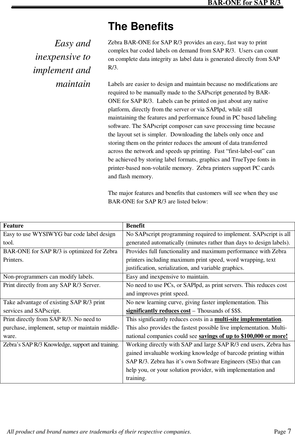 Zebra Sap R 3 Users Manual BAR ONE For SAP_rf