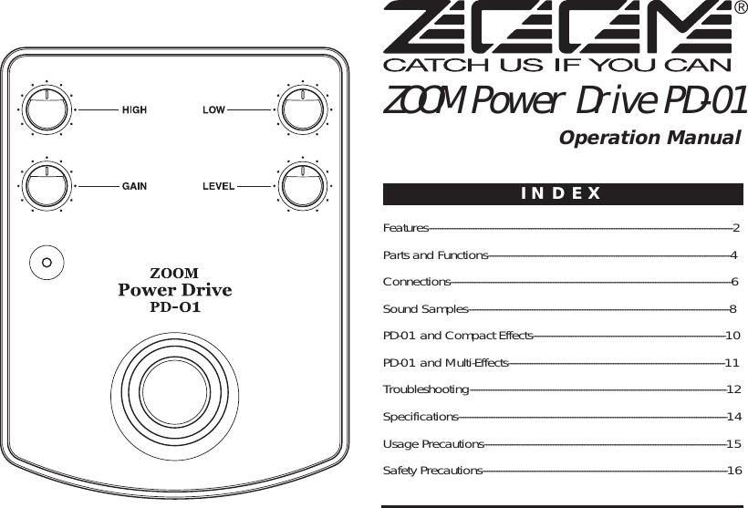 Zoom Pd 01 Operation Manual PD01DTPe