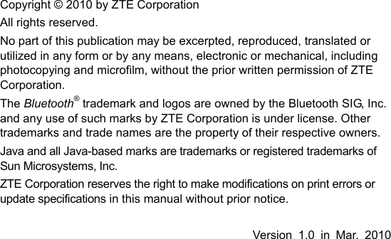 Zte Rio Orange Operating Instructions From User Manual_UK 26.03.10OK