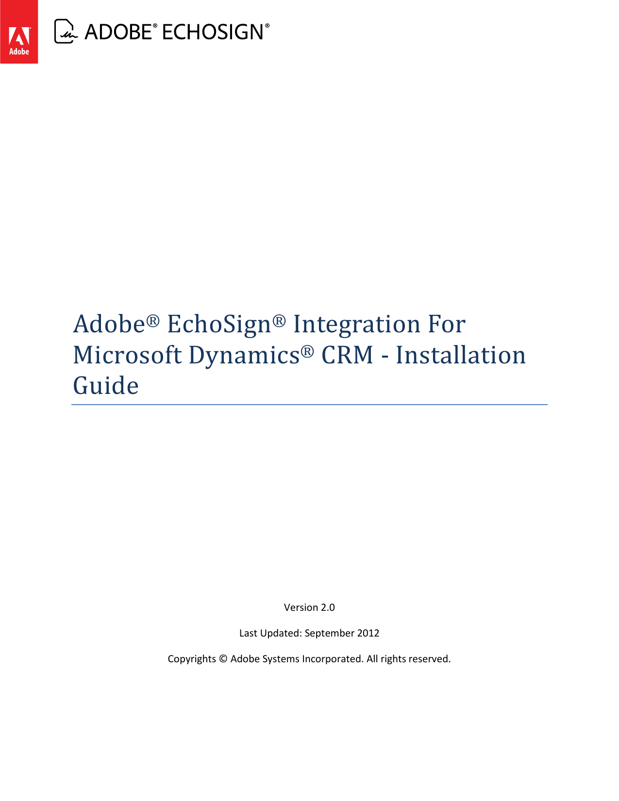 Adobe Echo Sign Integration For Microsoft Dynamics CRM Installation ...
